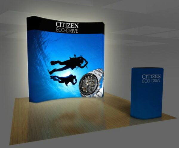 Burst 8ft Curved Backlit Pop Up Display - Indy Displays