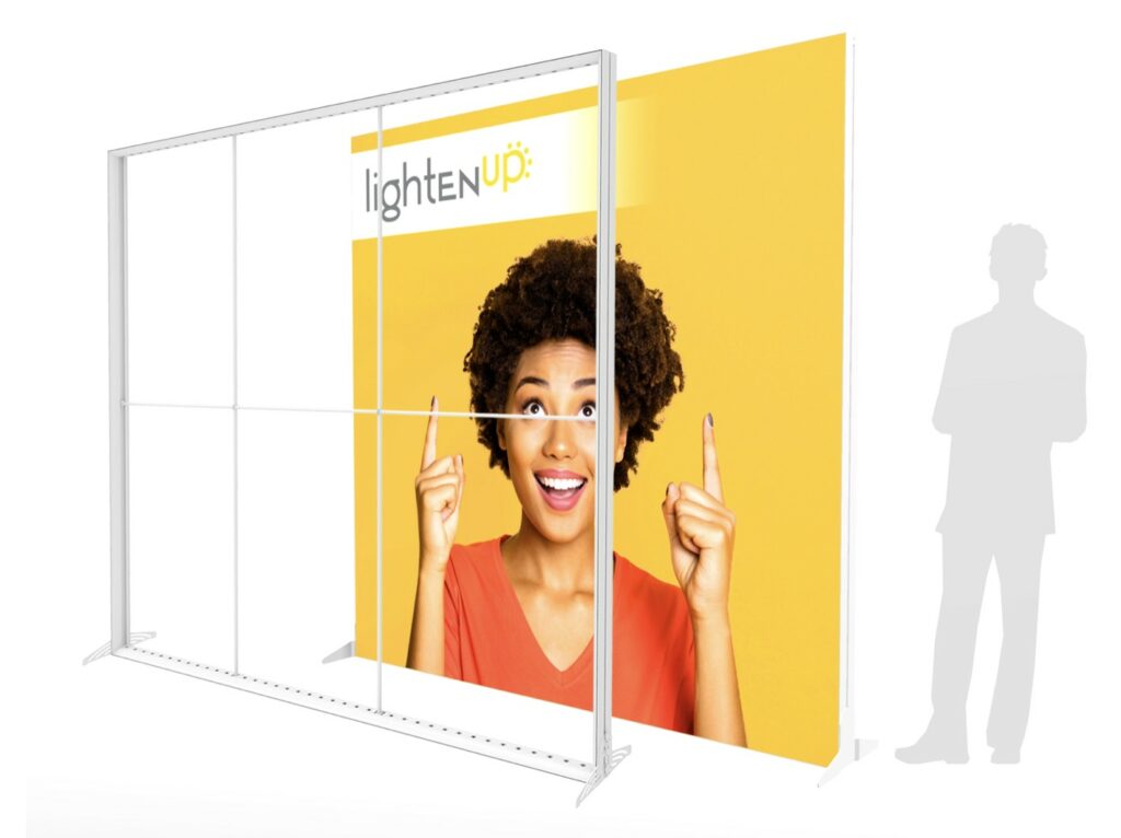 8ft LightenUp / Lucid Tool-Free Fabric Backlit Display - Indy Displays